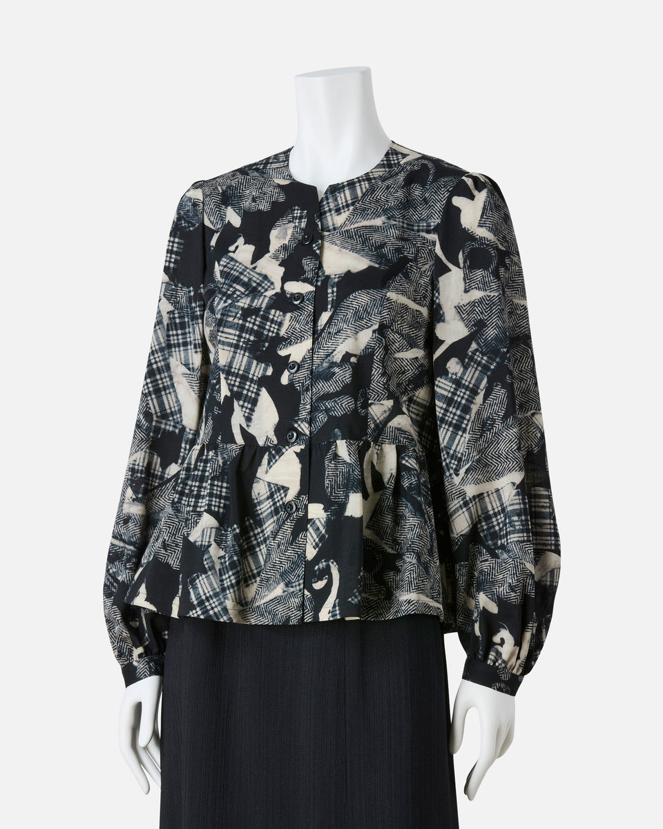 jun ashida - ウールボイルプリントブラウス | ONLINE STORE